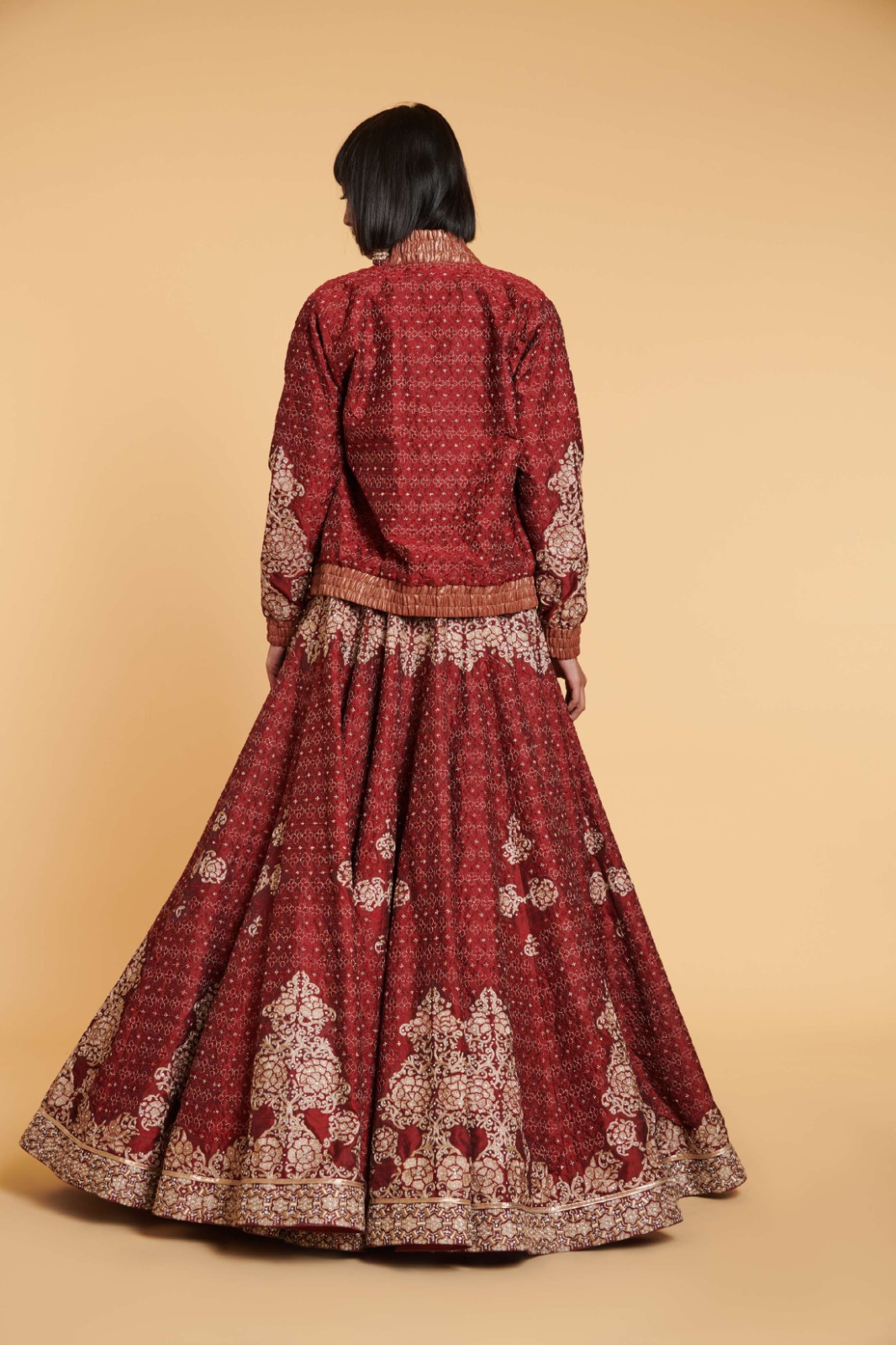 Red and Gold Bomber Jacket - Indian Clothes in Dallas - Custom Designed ...