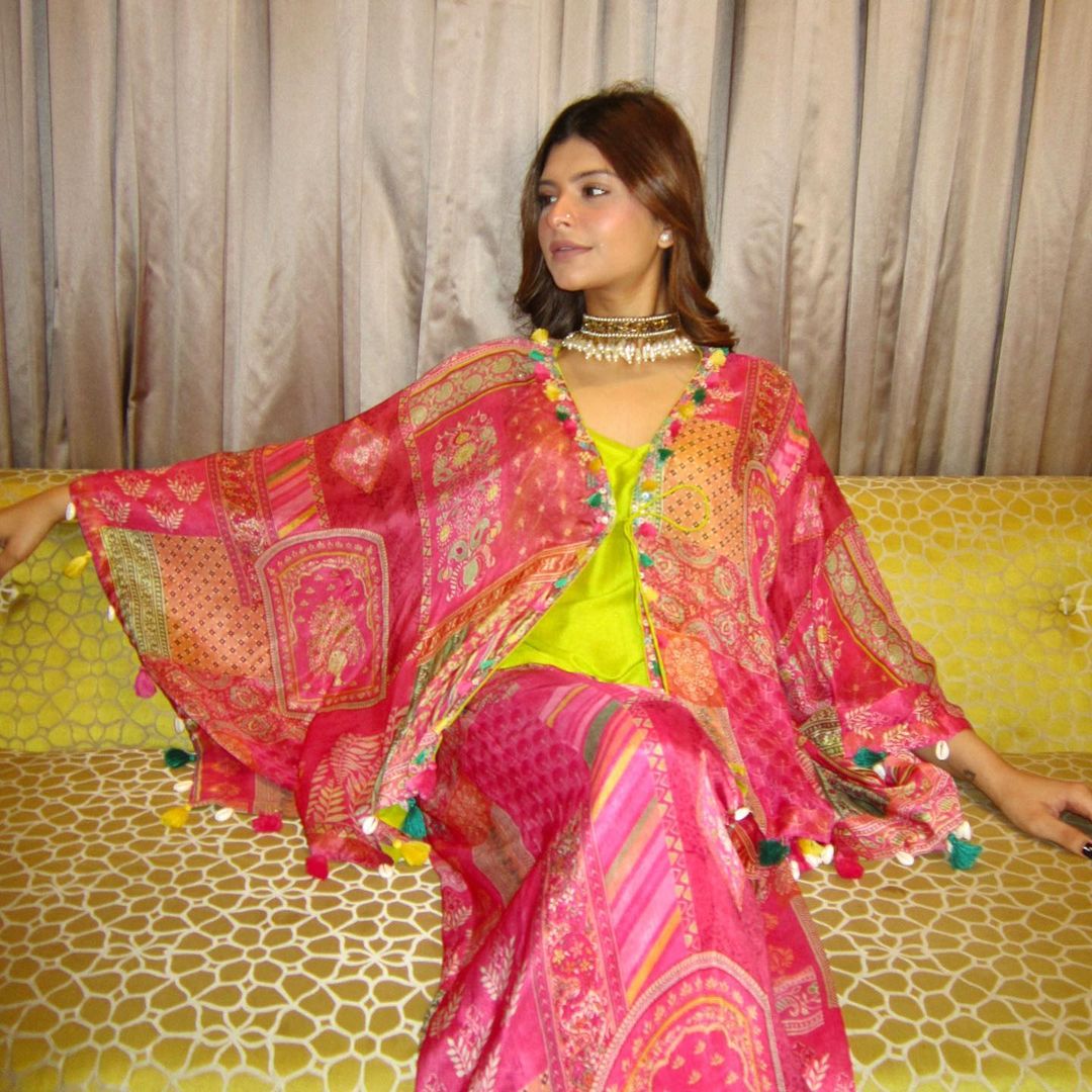 Printed Chunnon Cape Coord set - Indian Clothes in Dallas - Custom ...