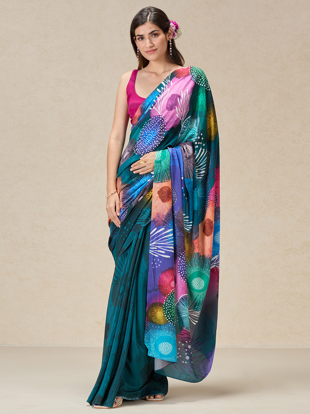 Rainbow Reef Saree - Indian Clothes in Dallas - Custom Designed Dresses ...