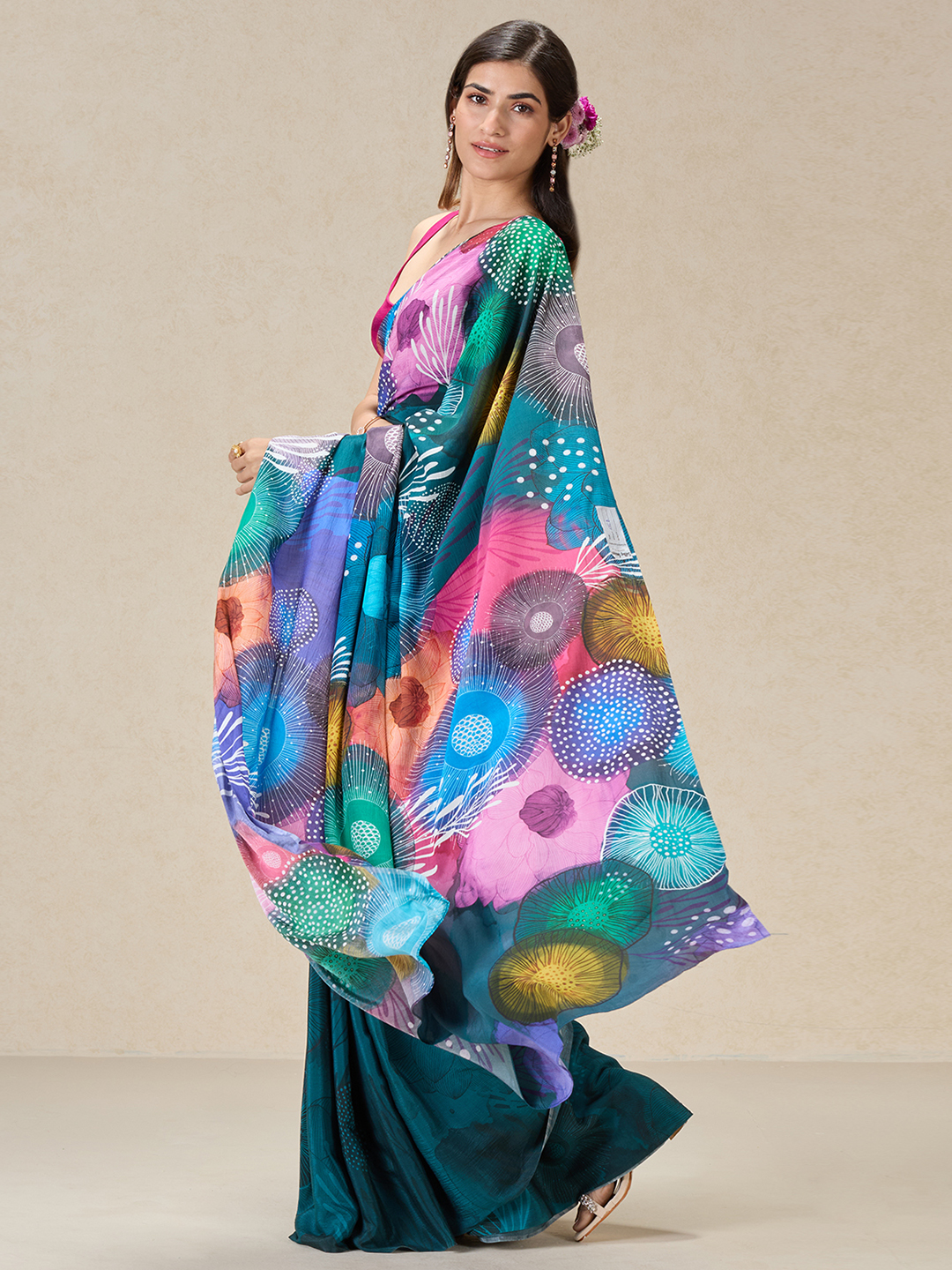 Rainbow Reef Saree - Indian Clothes in Dallas - Custom Designed Dresses ...