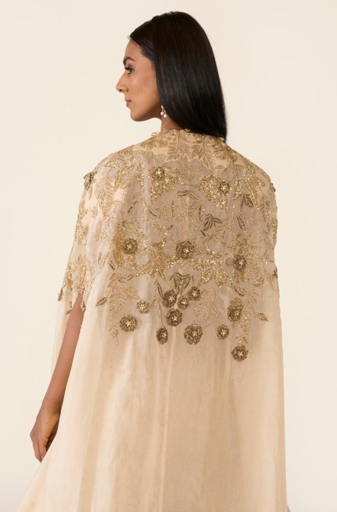 Golden Cape Set - Indian Clothes in Dallas - Custom Designed Dresses ...