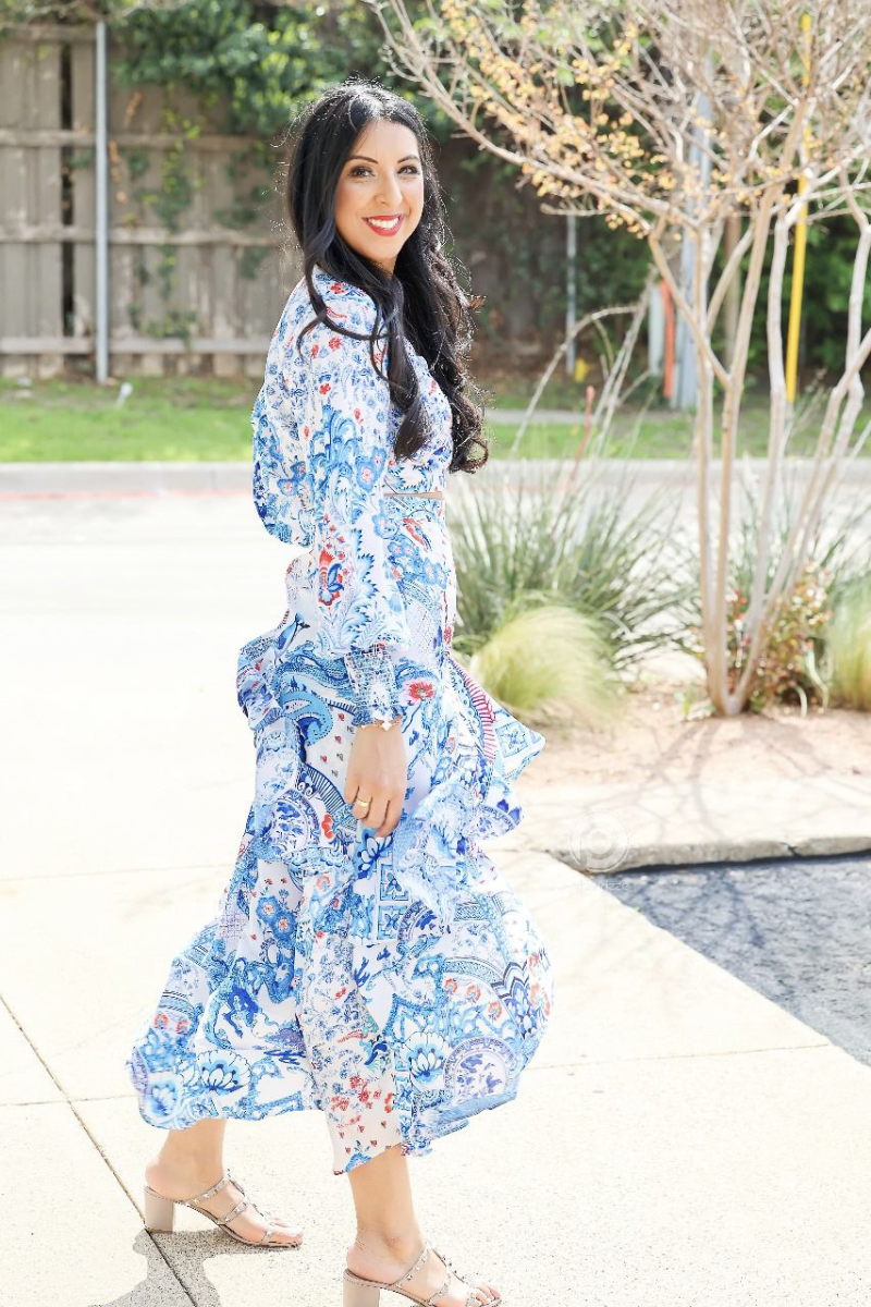 Azure Blue Jumpsuit Love - Indian Clothes in Dallas - Custom Designed ...
