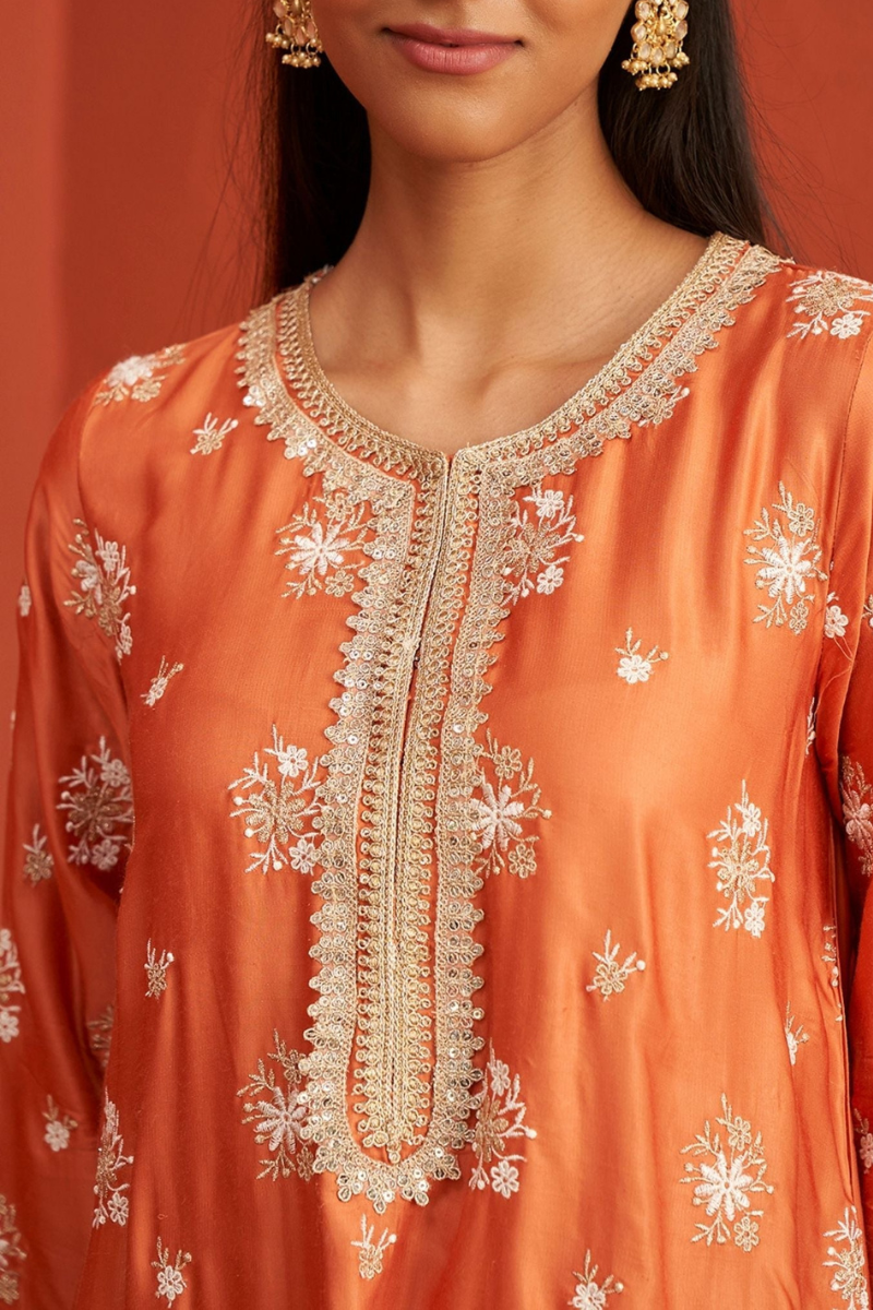 Kangna Burnt Orange Kurta Set - Indian Clothes in Dallas - Custom ...