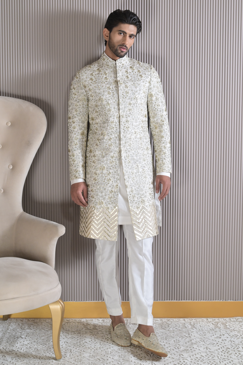 Ivory Sherwani - Indian Clothes in Dallas - Custom Designed Dresses and ...