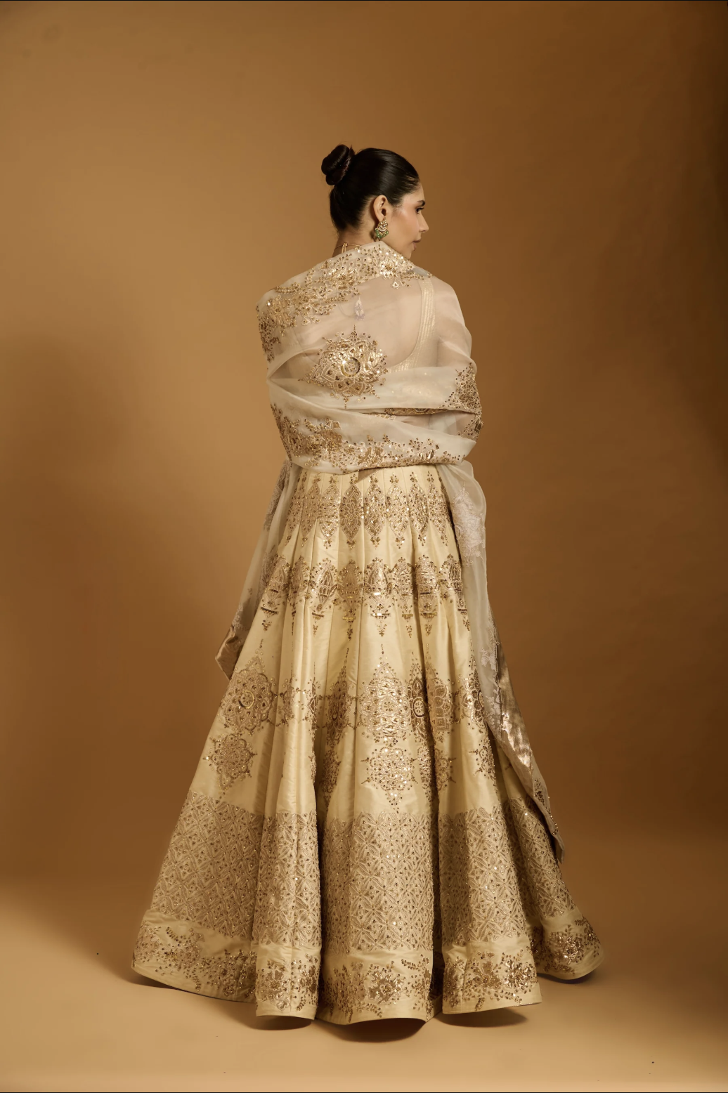 Trifecta Beige Sequin Lehenga - Indian Clothes in Dallas - Custom ...